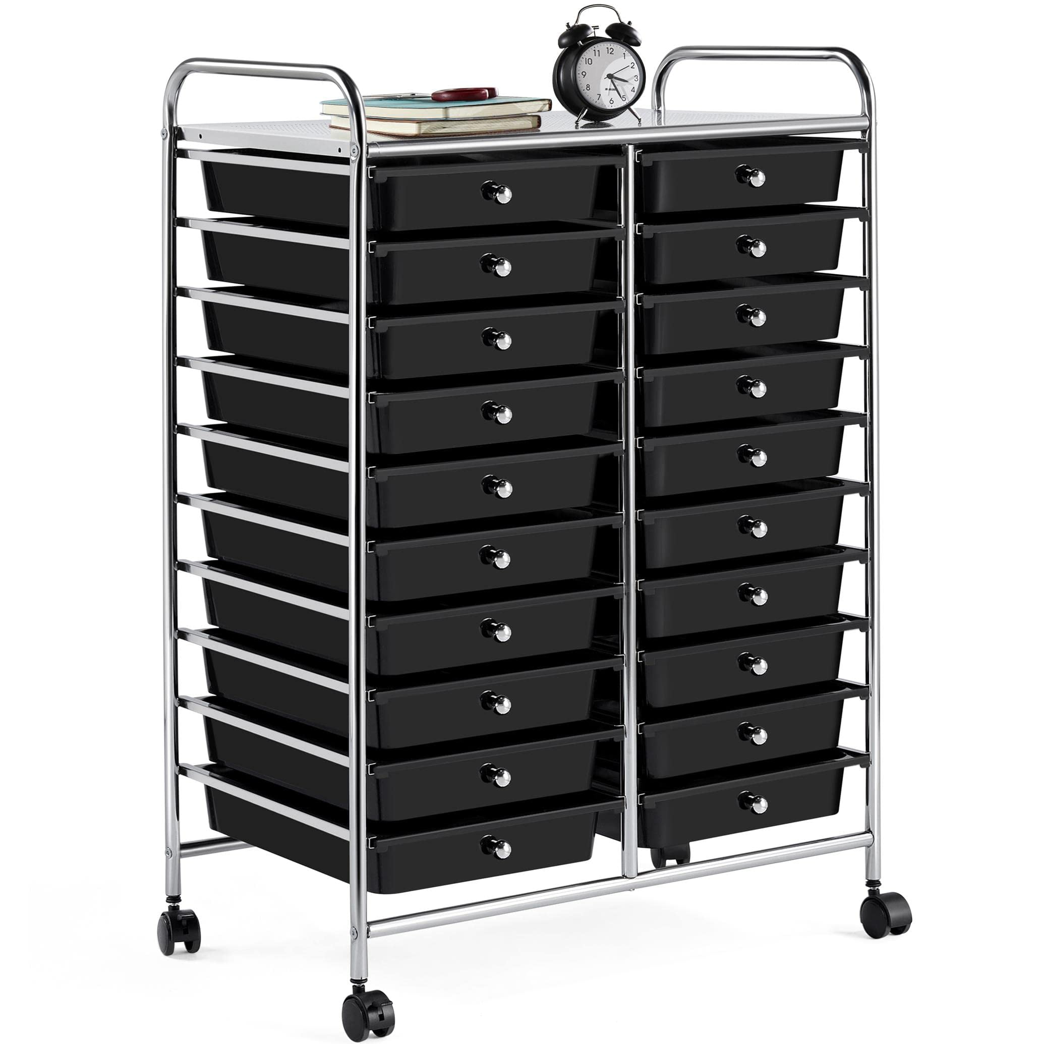 20 Drawer Mobile Organizer Cart with Smooth Wheels for Scrapbook Paper ...