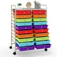 20-Drawer Organizer Cart Tools, Mobile Utility Storage Cart with ...