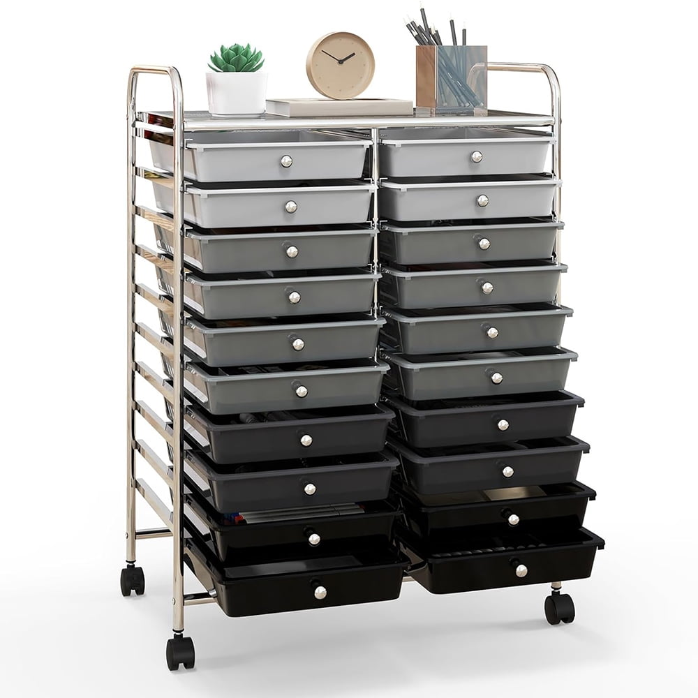 20-Drawer Organizer Cart Tools, Rolling Storage Cart,Mobile Utility ...