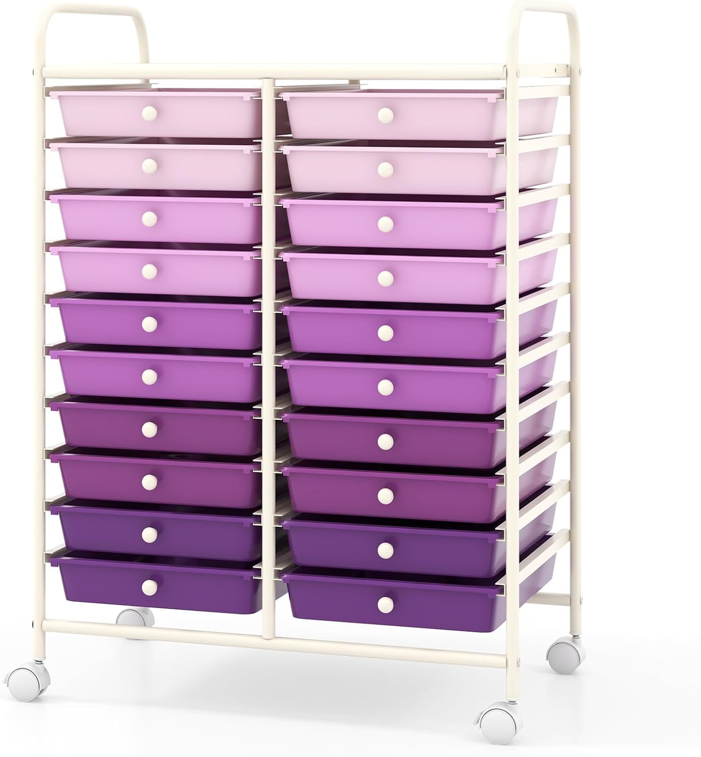 20-Drawer Rolling Cart with Drawers, Storage Cart with Universal Wheel ...