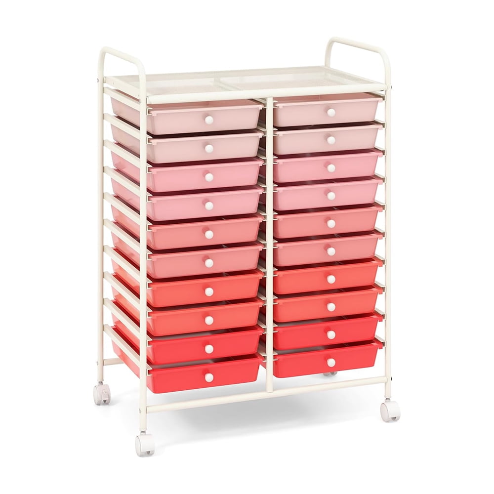 20-Drawer Rolling Storage Cart, Art Craft Organizer Cart, Mobile ...