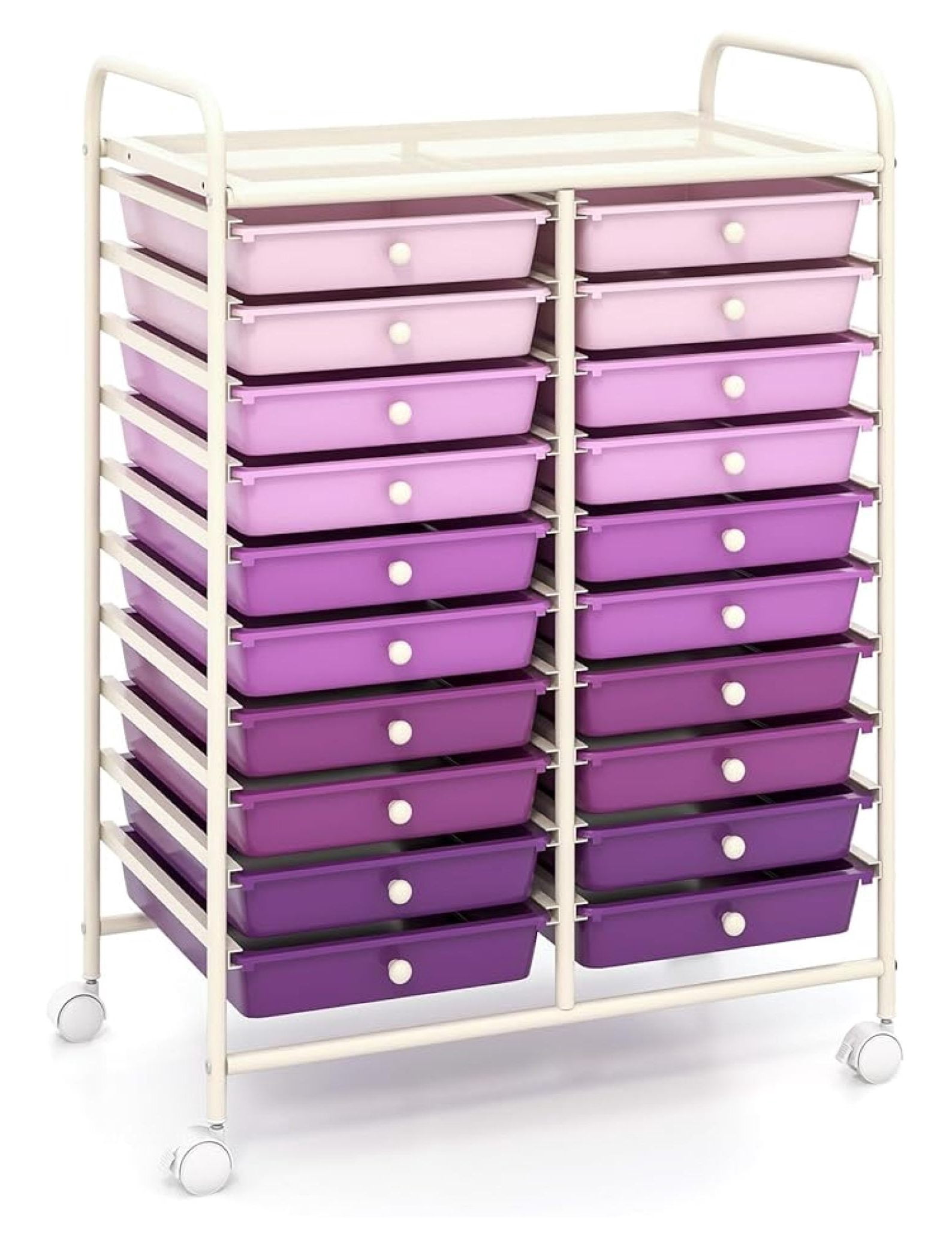 20-Drawer Rolling Storage Cart, Art Craft Organizer, Mobile Utility ...