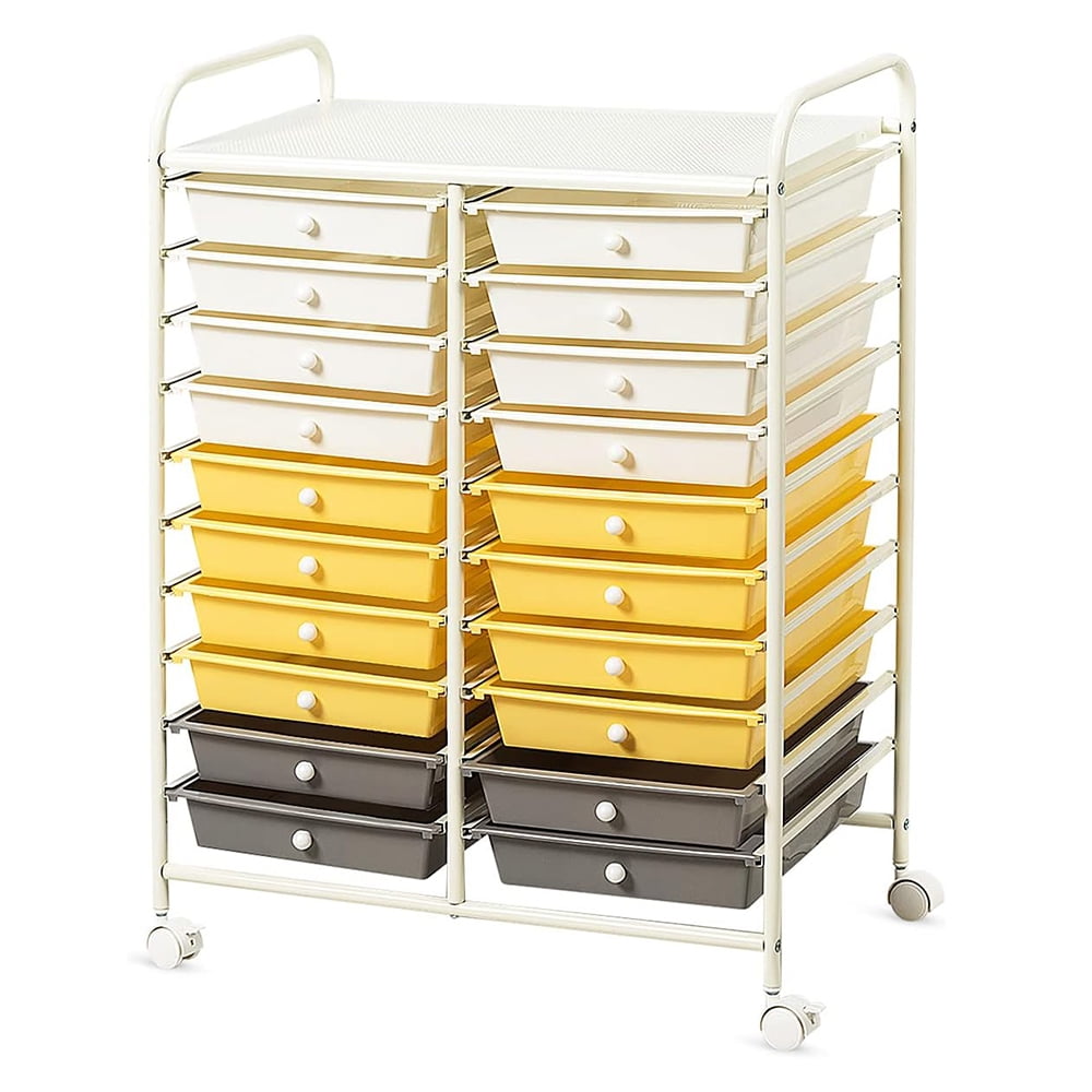 20-Drawer Rolling Storage Cart, Multifunctional Art Craft Organizer ...