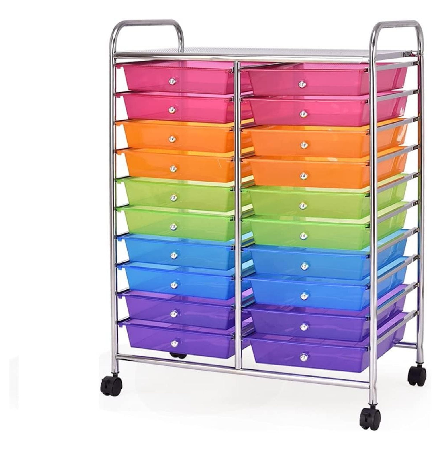 20-Drawer Rolling Storage Cart, Multifunctional Art Craft Organizer ...