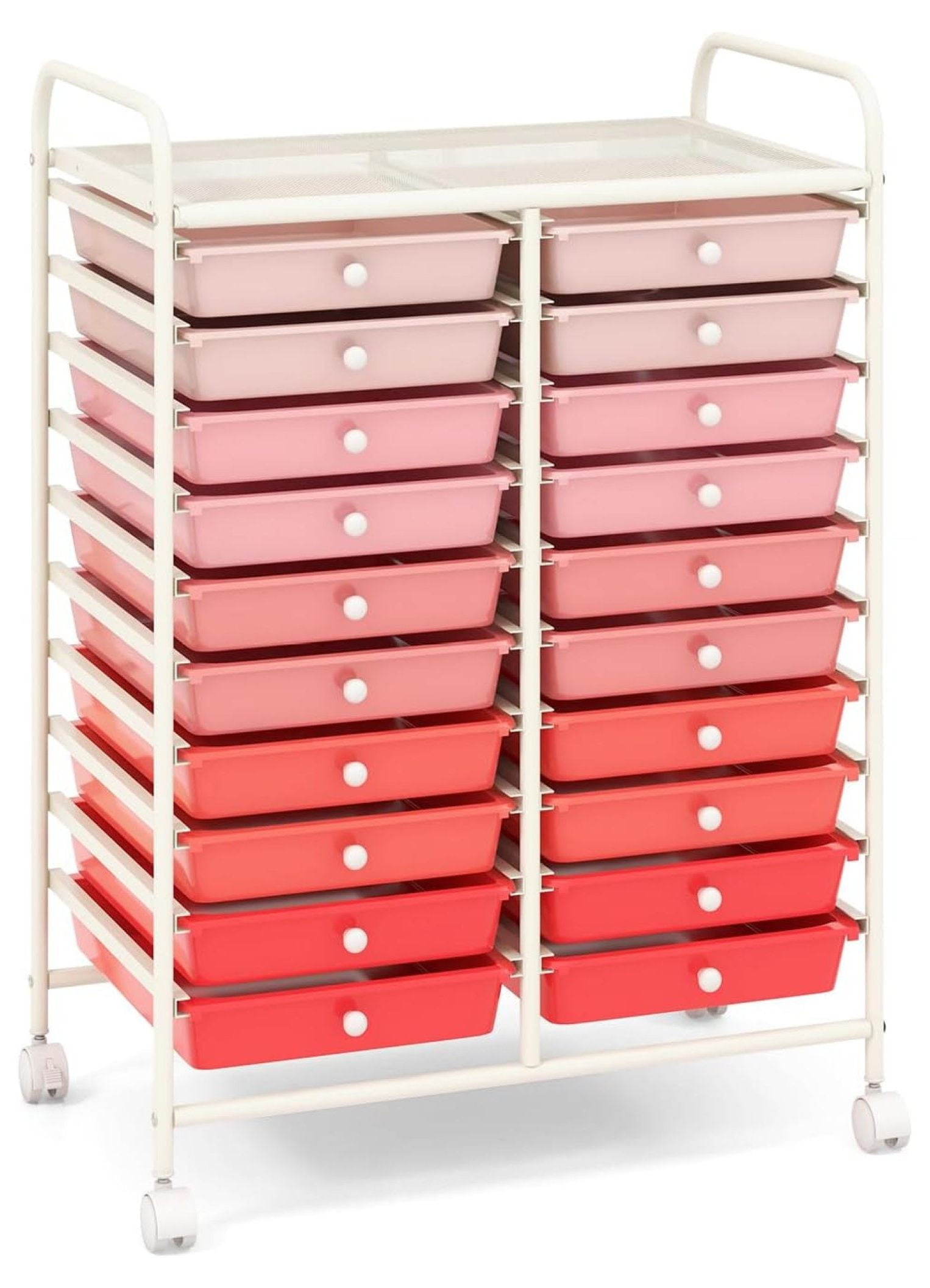 20-Drawer Rolling Storage Cart, Multifunctional Art Craft Organizer ...