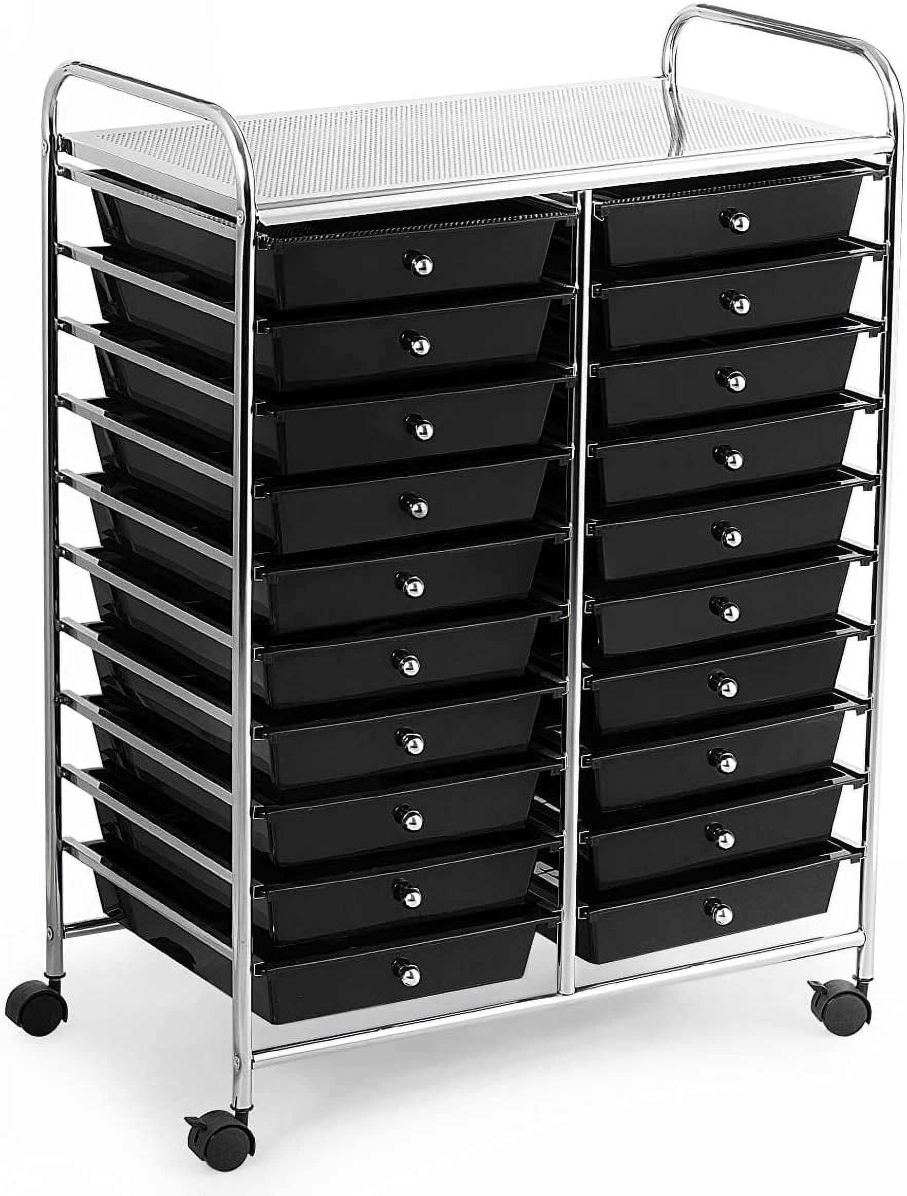 20-Drawer Rolling Storage Cart, Multifunctional Art Craft Organizer ...