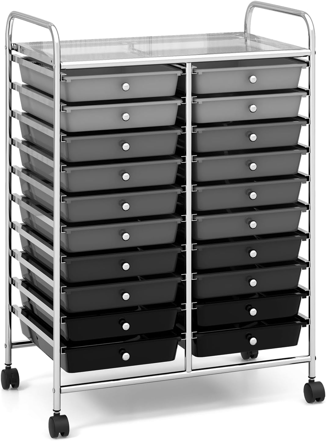 20-Drawer Rolling Storage Cart, Multifunctional Art Craft Organizer ...
