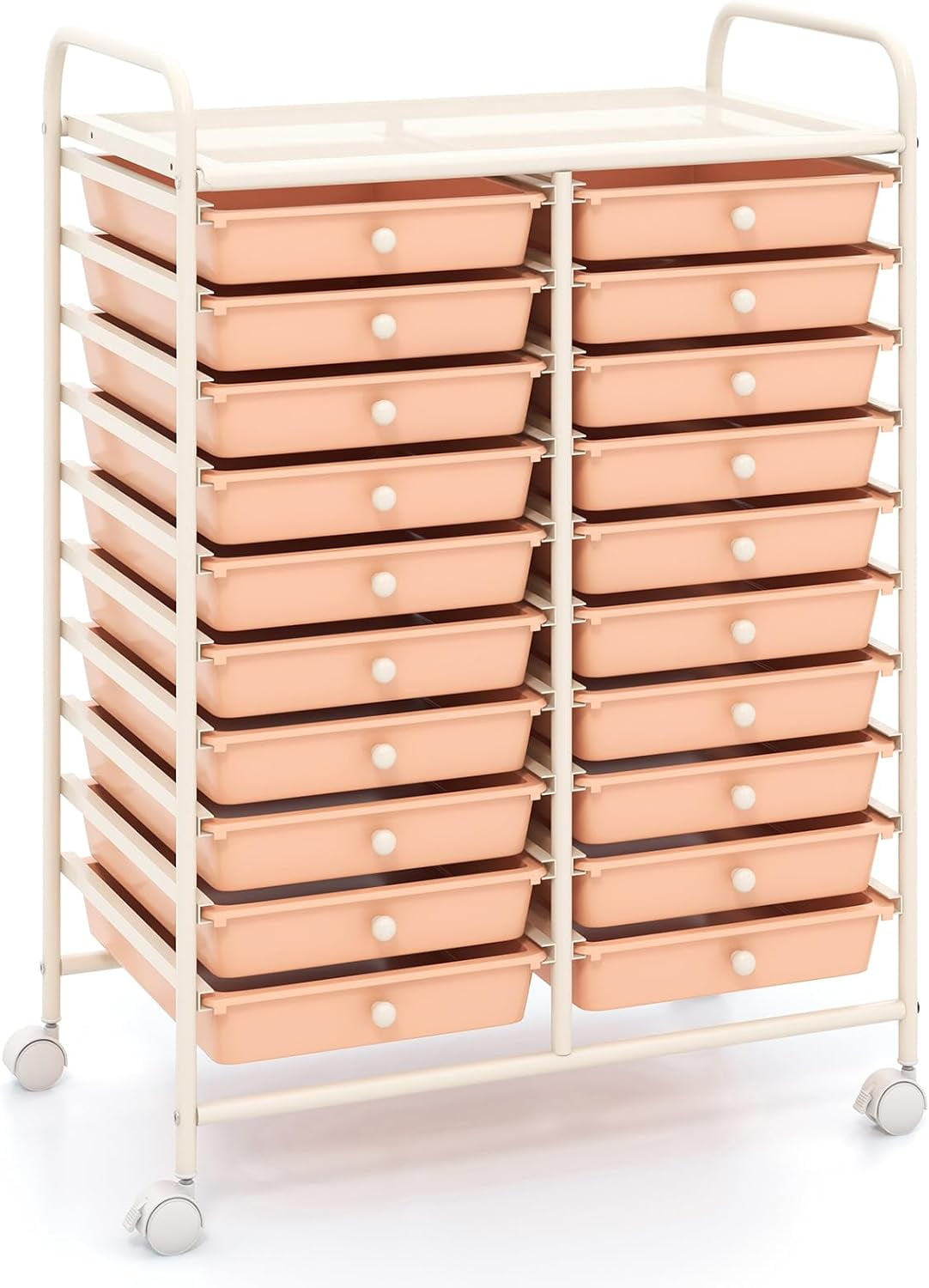 20-Drawer Rolling Storage Cart, Multifunctional Art Craft Organizer ...