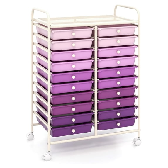 20-Drawer Rolling Storage Cart, Multifunctional Art Organizer Cart ...