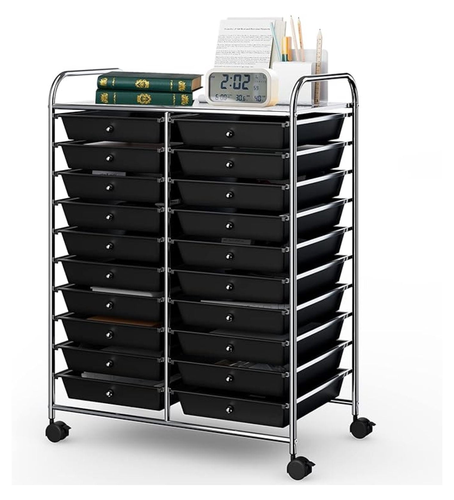 20-Drawer Rolling Storage Cart, Utility Storage Organizer Cart for ...