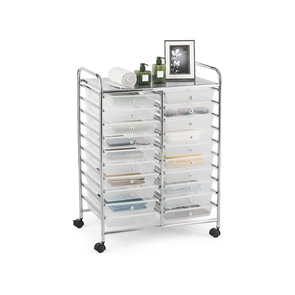 20-Drawer Rolling Storage Cart, Versatile Art Craft Organizer Cart ...