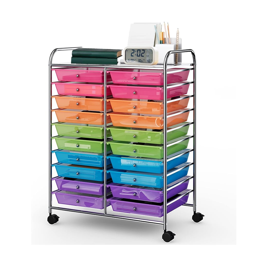 20-Drawer Rolling Storage Cart, Versatile Storage Organizer Cart ...