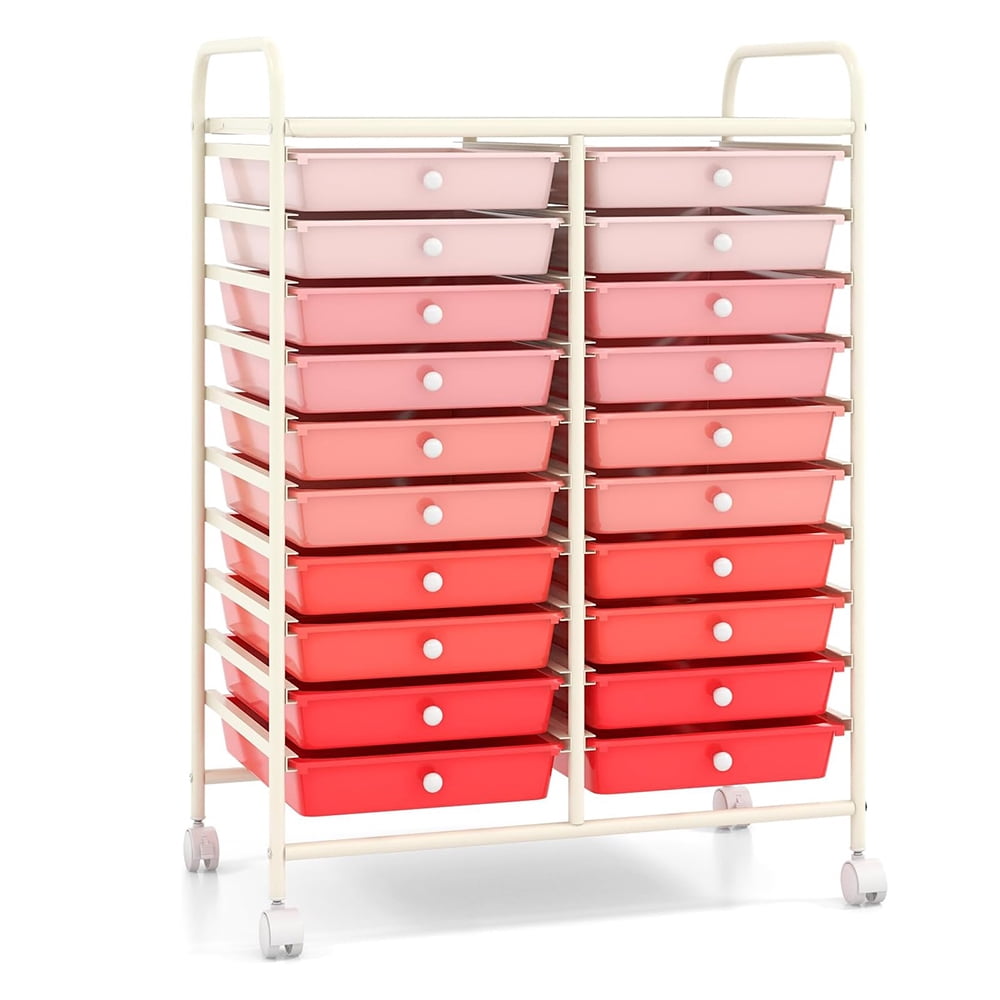 20-Drawer Rolling Storage Cart, Versatile Storage Organizer Cart ...