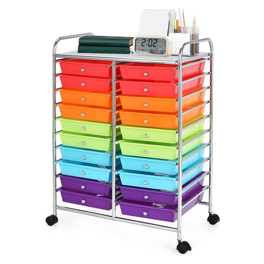 20-Drawer Rolling Storage Cart, Versatile Storage Organizer Cart ...