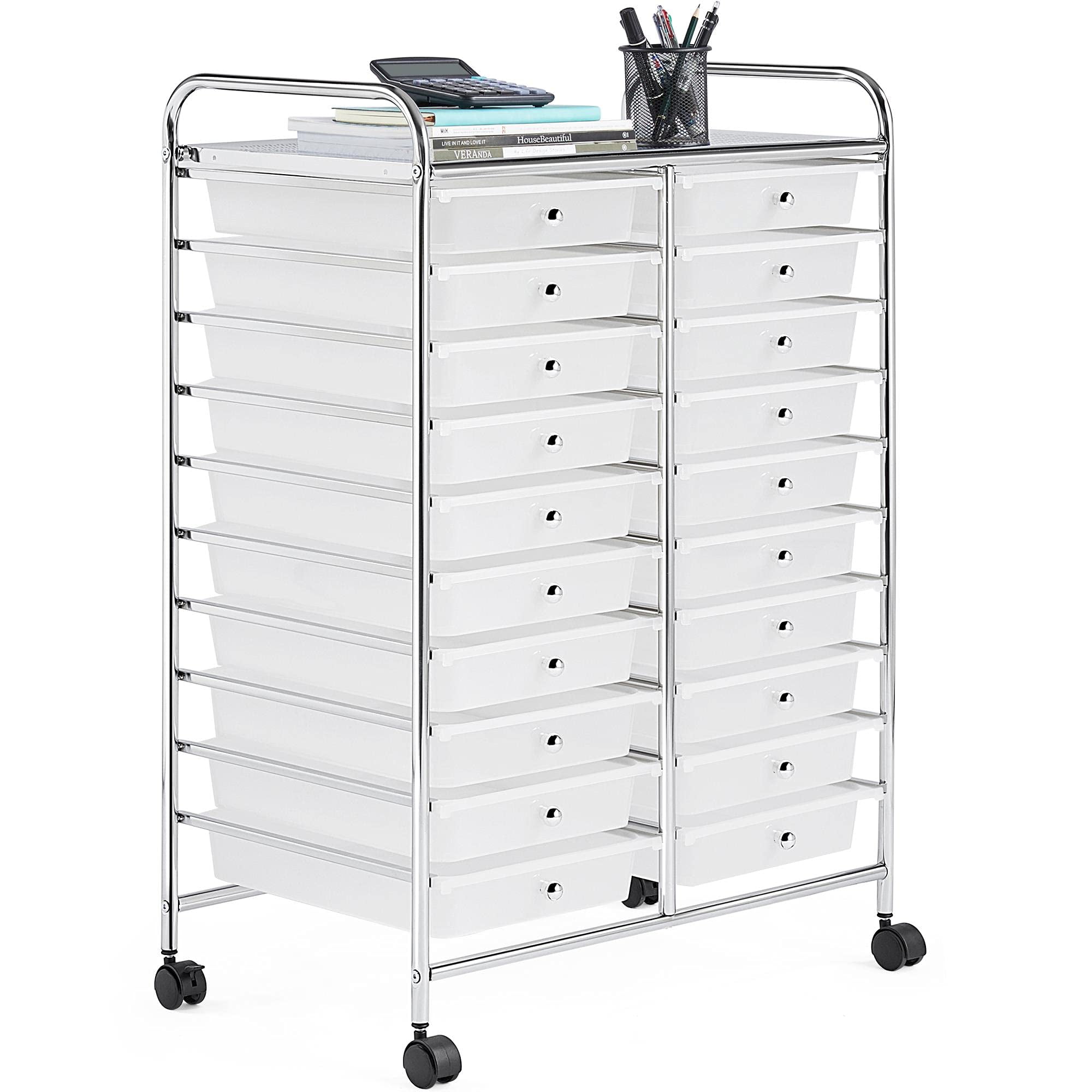 20 Drawers Rolling Storage Cart Multipurpose Movable Organizer Cart ...