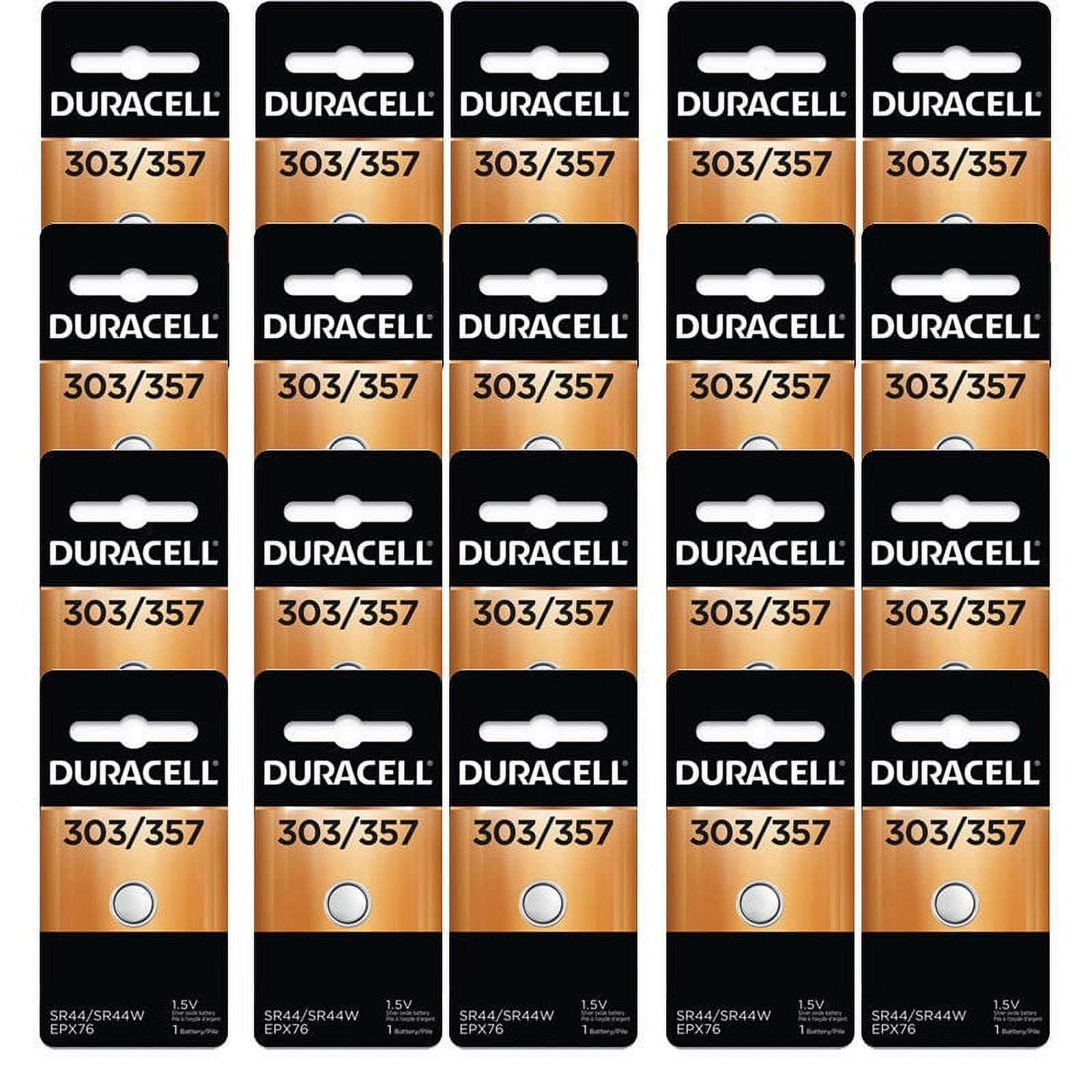 20 Duracell 357 303 A76 PX76 SR44W/SW LR44 AG13 Silver Oxide Battery ...