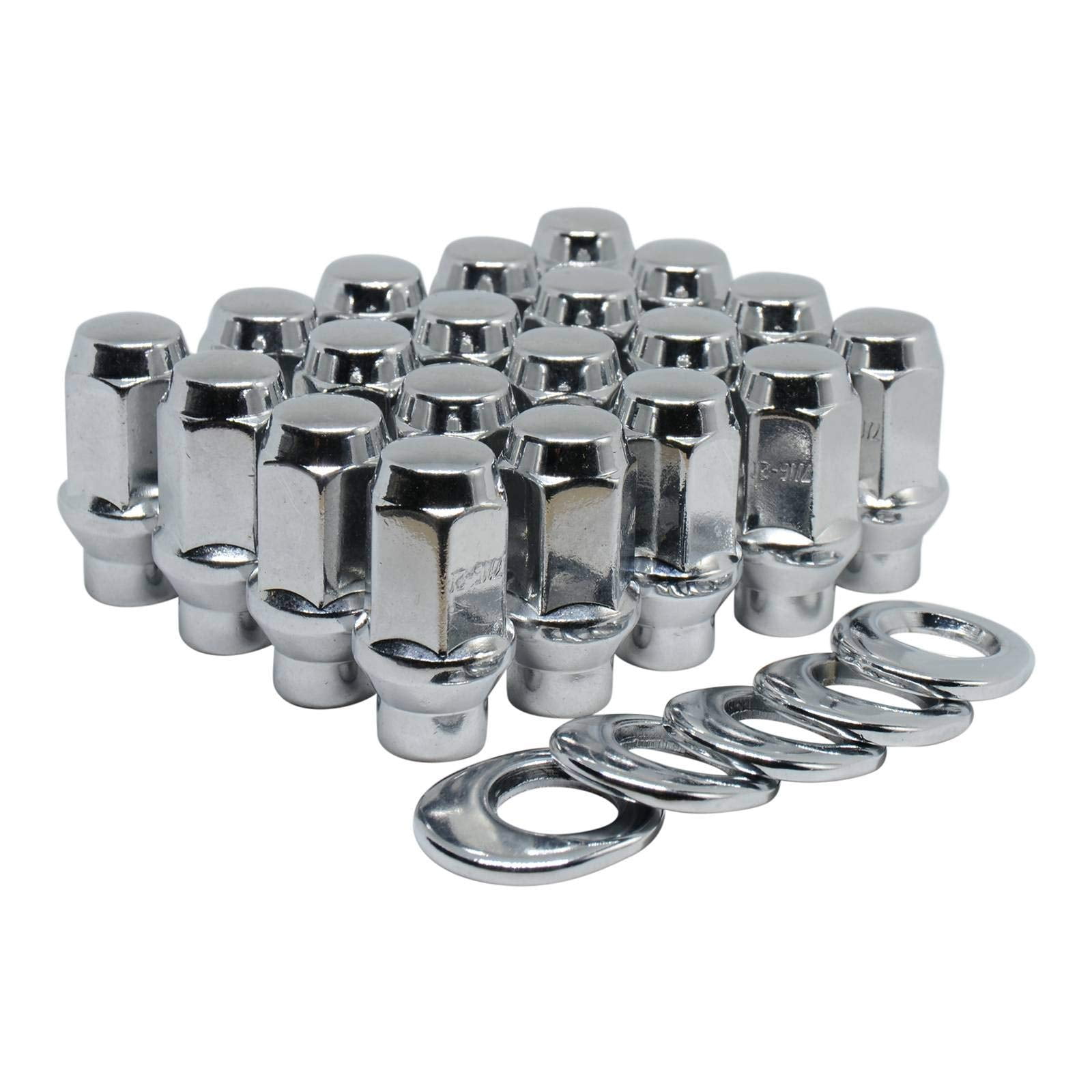 20 ET Conical Bulge Long Lug Nuts 7/16"-20 with Offset Washers 0.33 ...