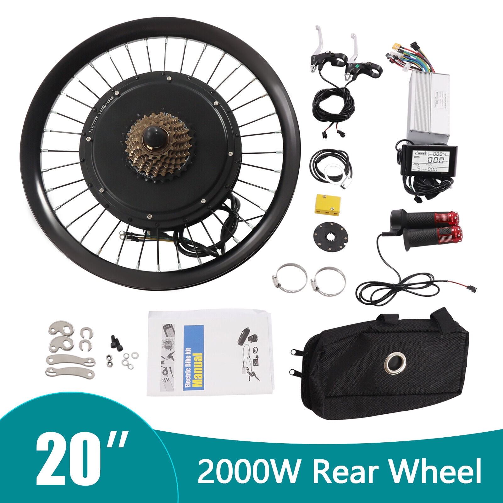 20" Electric Bicycle Conversion Kit 2000W Electric Bicycle Rear Wheel ...