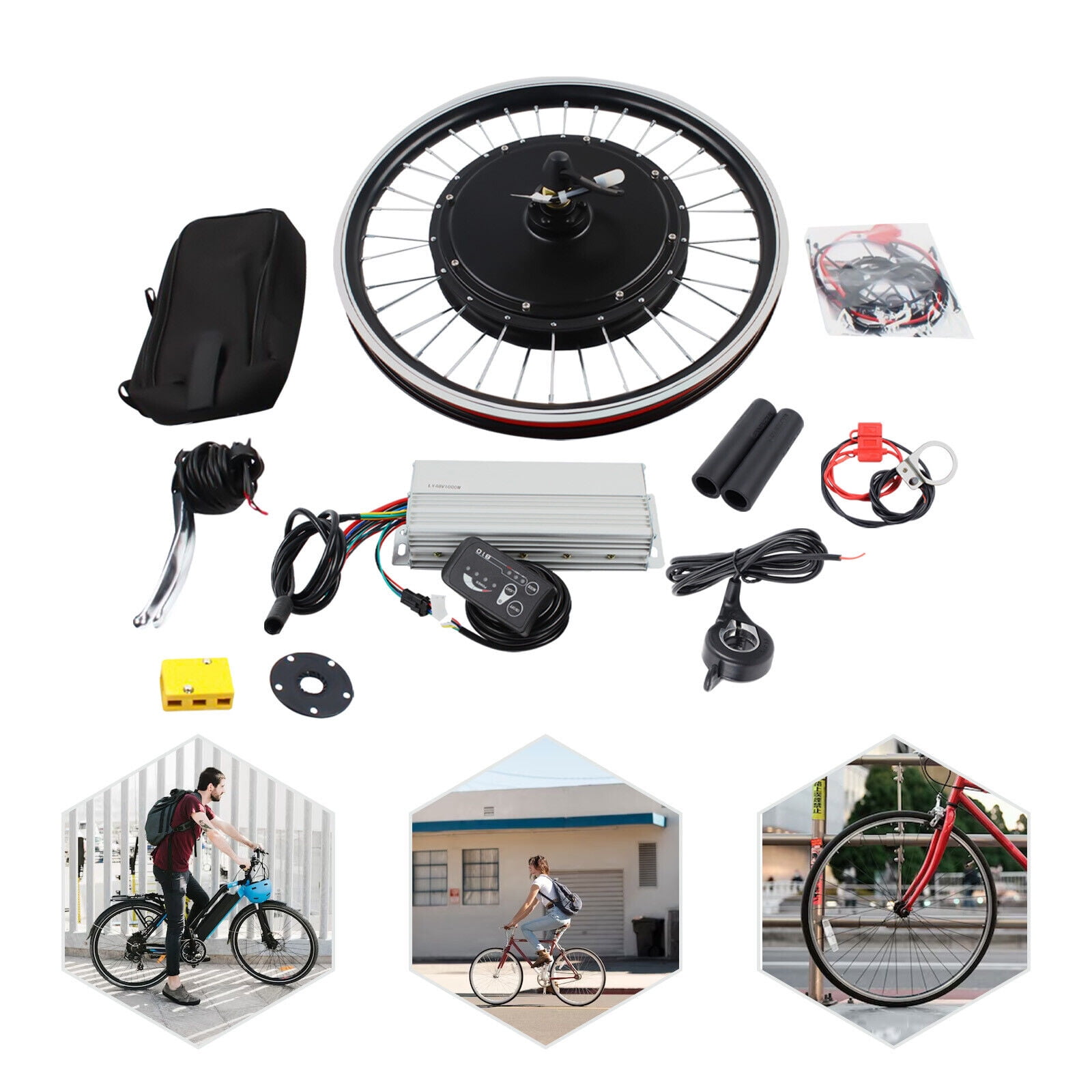 20" Electric Bicycle Motor Conversion Kit Front Rear Wheel E Bike ...
