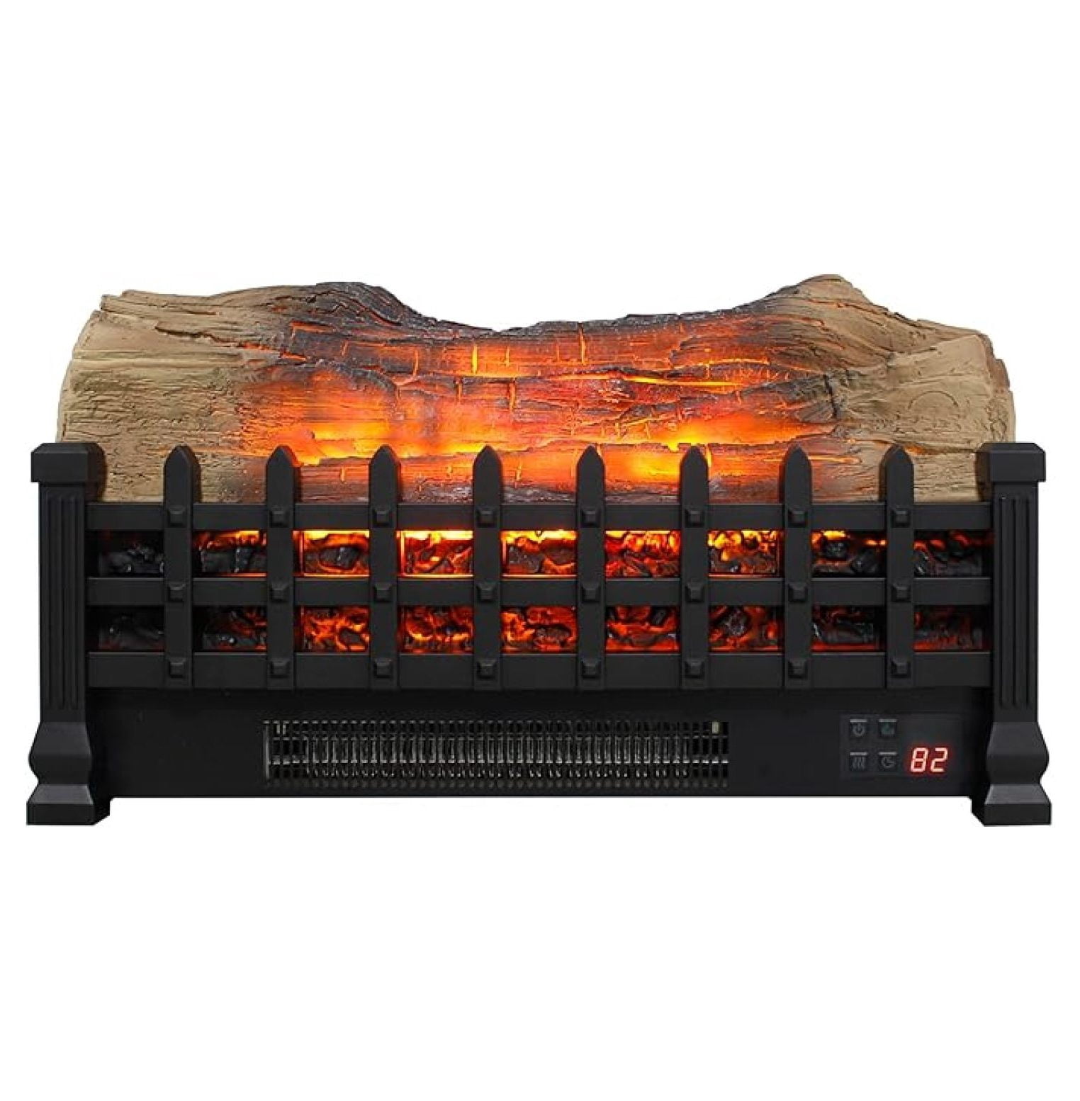 20" Electric Fireplace 3D Log Set Insert, Fireplace with 4 Adjustable ...