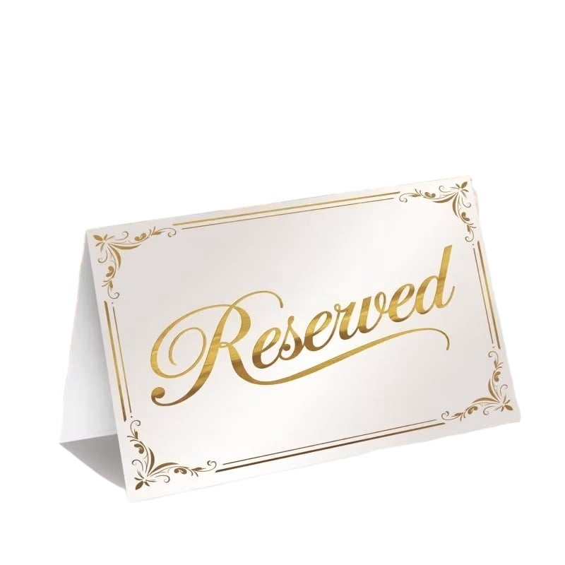 20 Elegant Double-Sided Reserved Seating Cards | Glossy Table Number ...