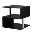 20" End Table, Black Accent Side Table with Storage, S-Shaped Coffee ...