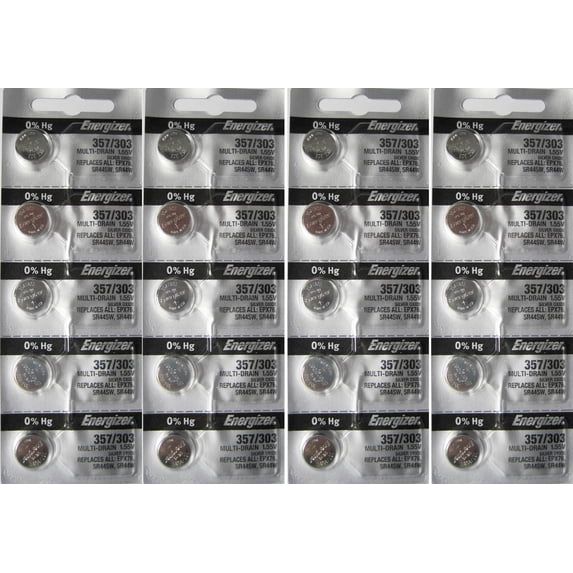 20 Energizer 357/303 Multi-Drain Zero Mercury Batteries - Walmart.com