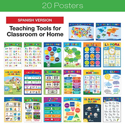 20 Extra Large Educational Posters For Kids Toddlers (24x17 Double ...