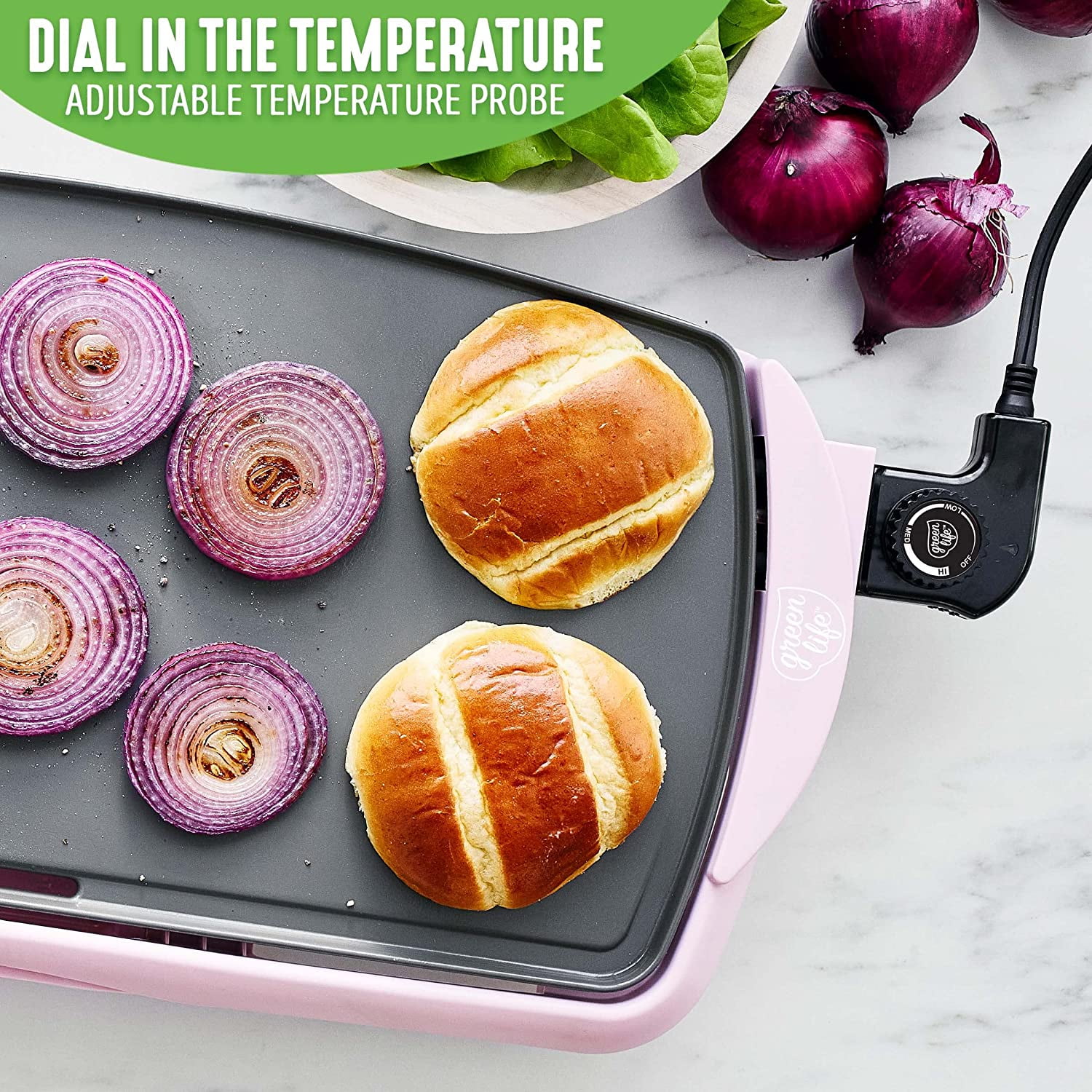 20” Extra Large Electric Griddle, Non-Toxic PFAS-Free Ceramic Nonstick ...