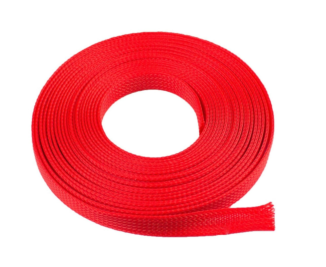 20 FT. 5/8" RED Expandable Wire Cable Sleeving Sheathing Braided Loom ...