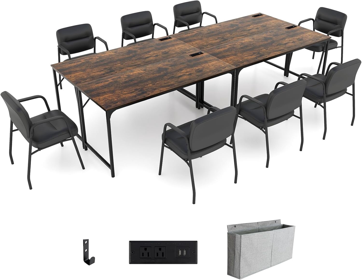 20 FT Conference Table with Charging Station, 4 PCS 60" x 24 ...