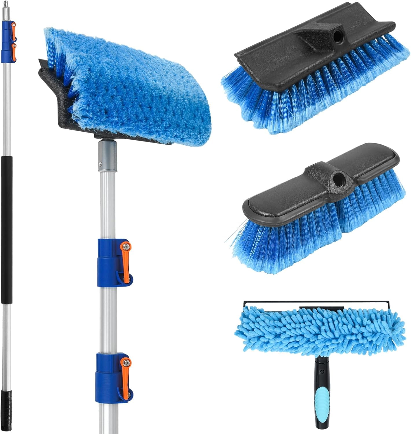20 FT Exterior House Cleaning Brush Set with 5-12 Foot Telescoping ...