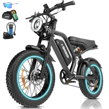 "Ridstar 1500W 33MPH E-Bike, 48V 20AH Removable Battery, 20"" Fat Tire, 7-Speed for Off Road ...