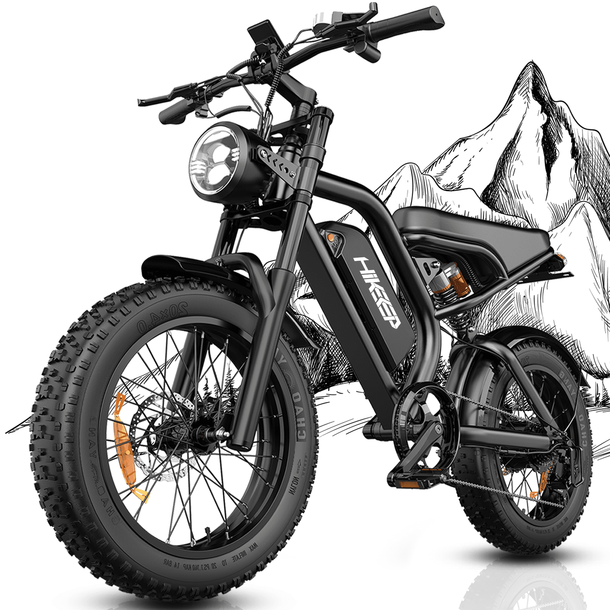 Electric Bike for Adults 20" Fat Tire, Max 32MPH Ebike, 1500W Peak E ...