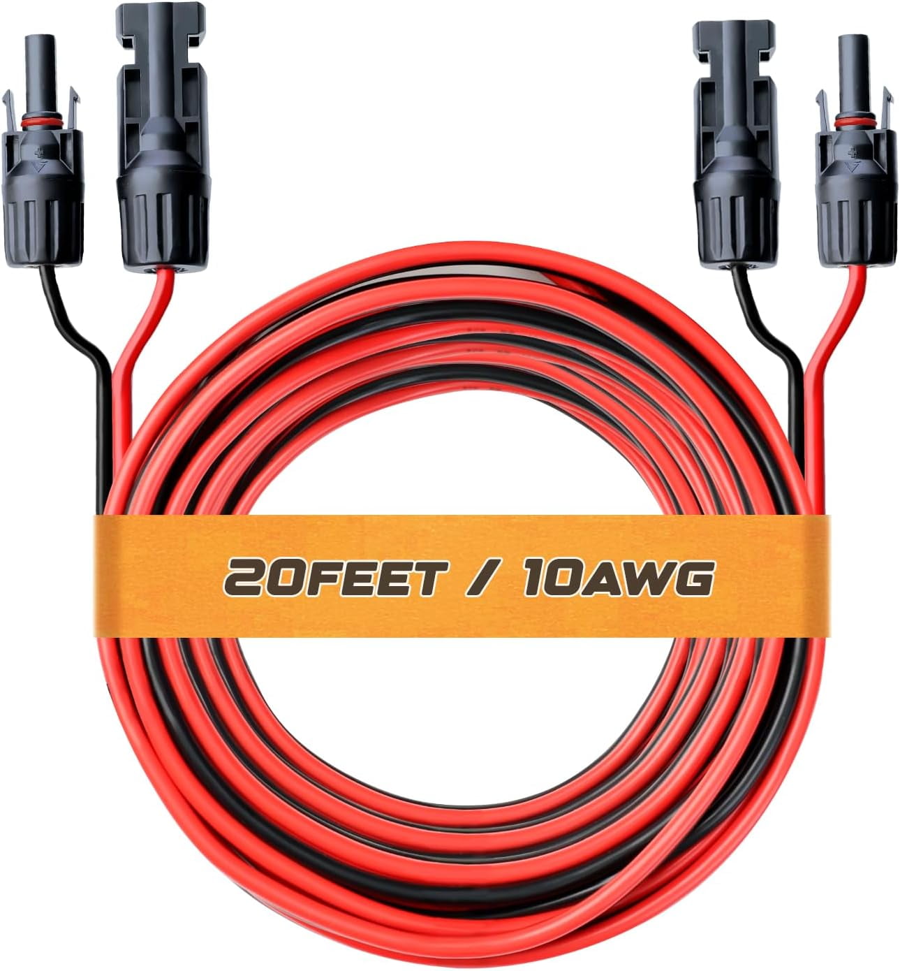20 Feet 10AWG Solar Extension Cable, One Pair Parallel Solar Panel ...
