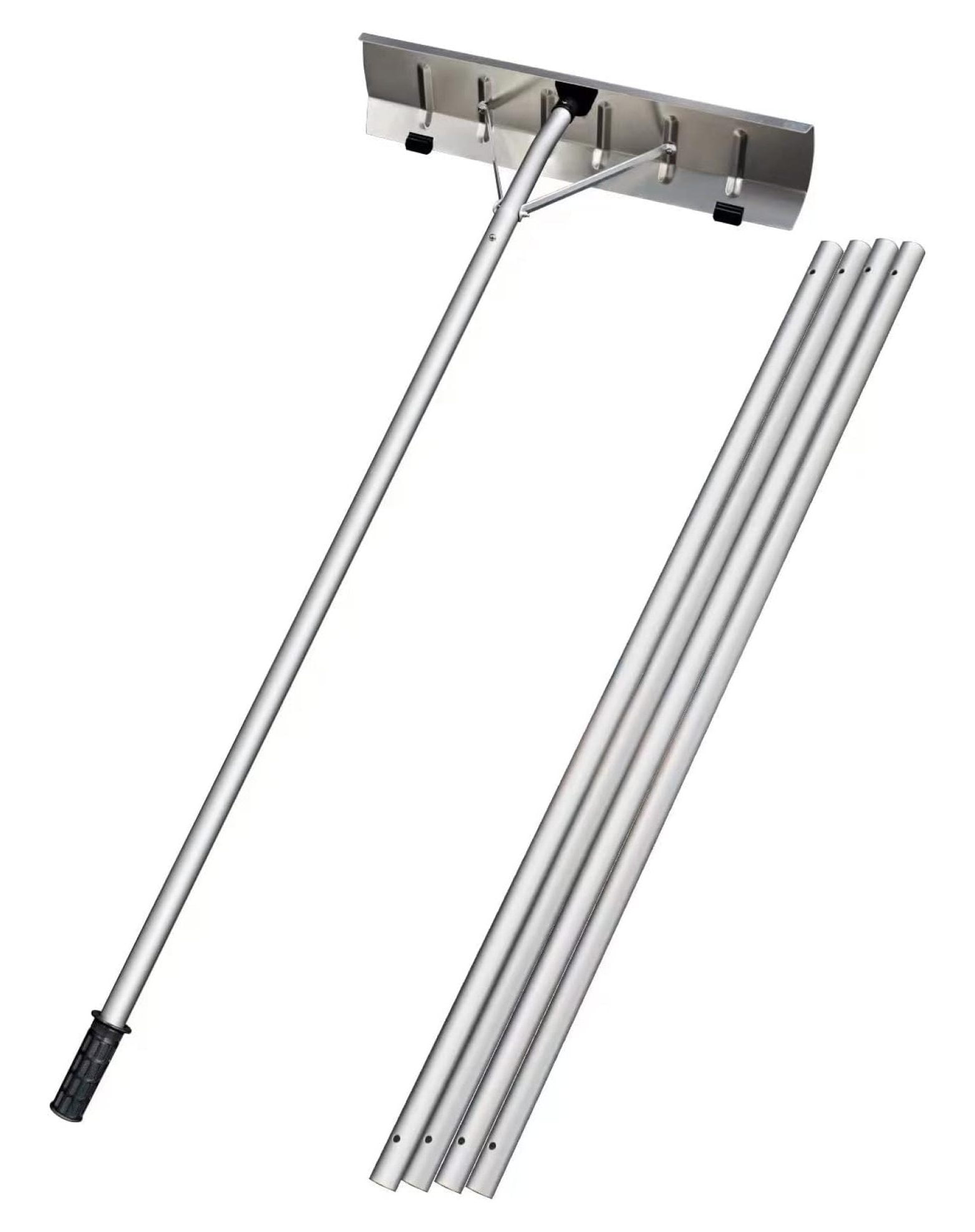 20 Feet Aluminum Snow Rake, with 25.5 Inch Blade, 5 Extension Tubes ...