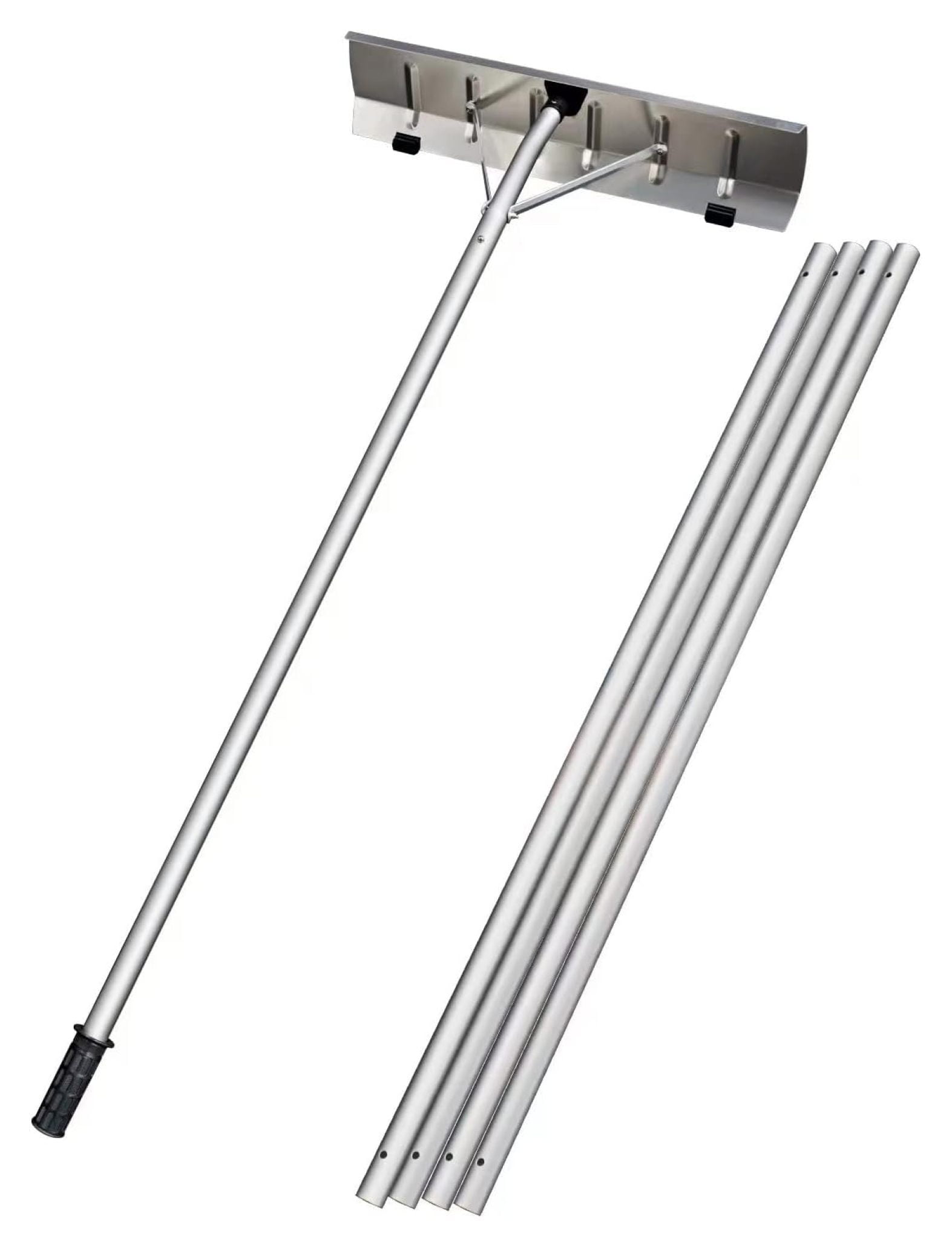 20 Feet Aluminum Snow Rake, with 25.5 Inch Blade, 5 Extension Tubes ...
