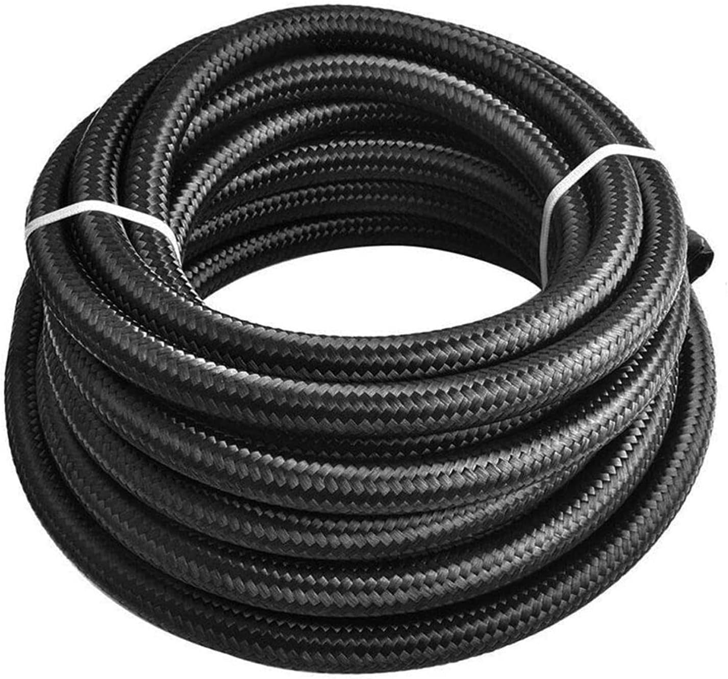 20 Feet Black AN10 & Stainless Steel Braided Fuel Oil Gas Line Hose For ...