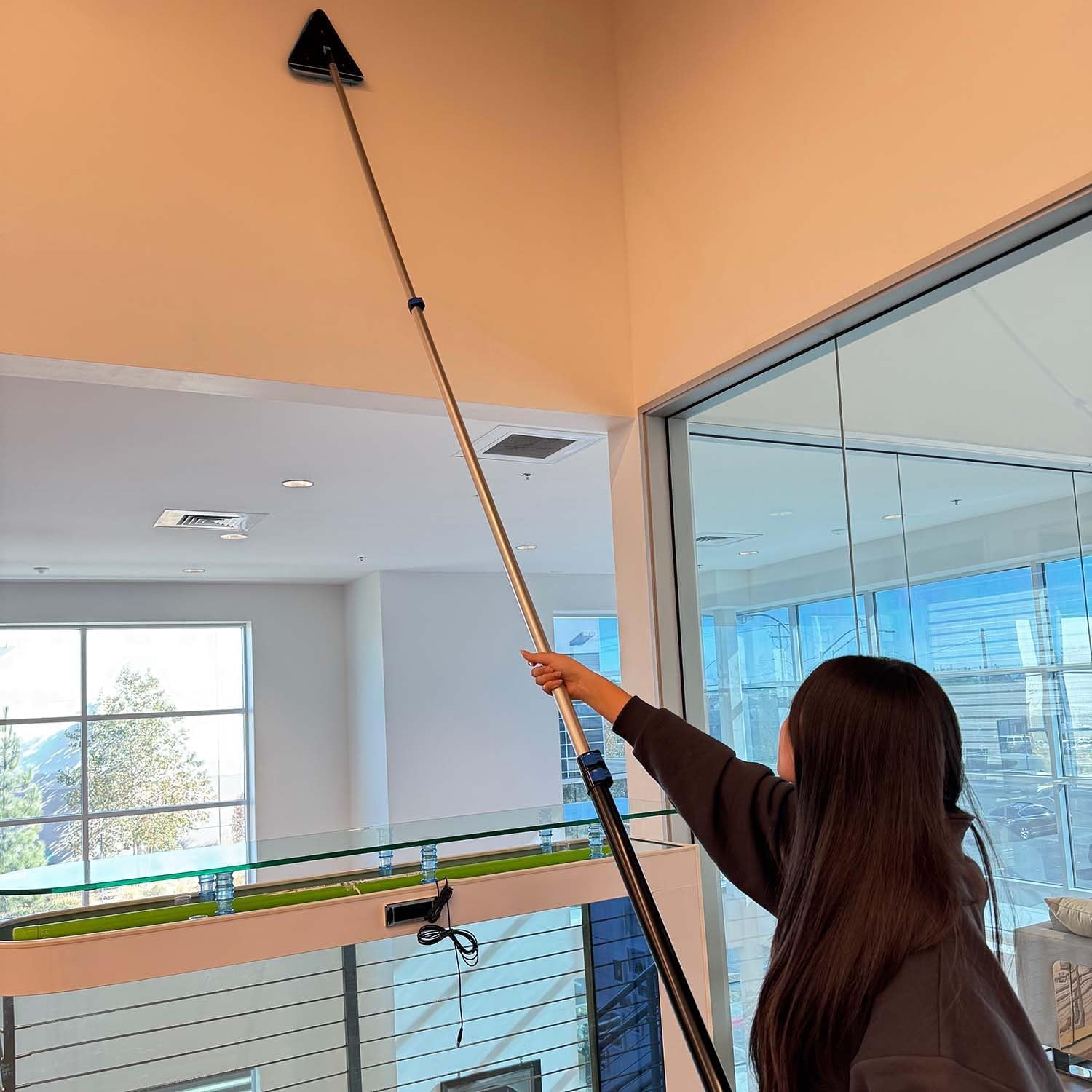 20 Feet High Ceilings Baseboard Wall Cleaner Mop with 12 Ft Extension ...