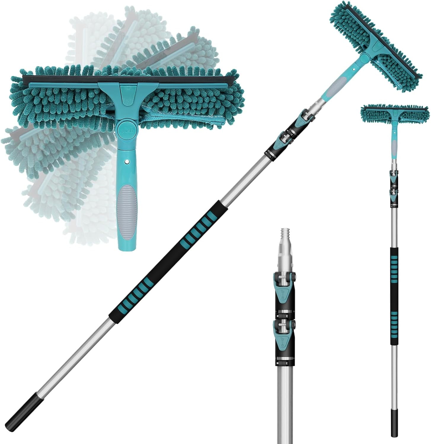 20 Feet High Reach Window Squeegee with 5-12Ft Extension Pole, Window ...