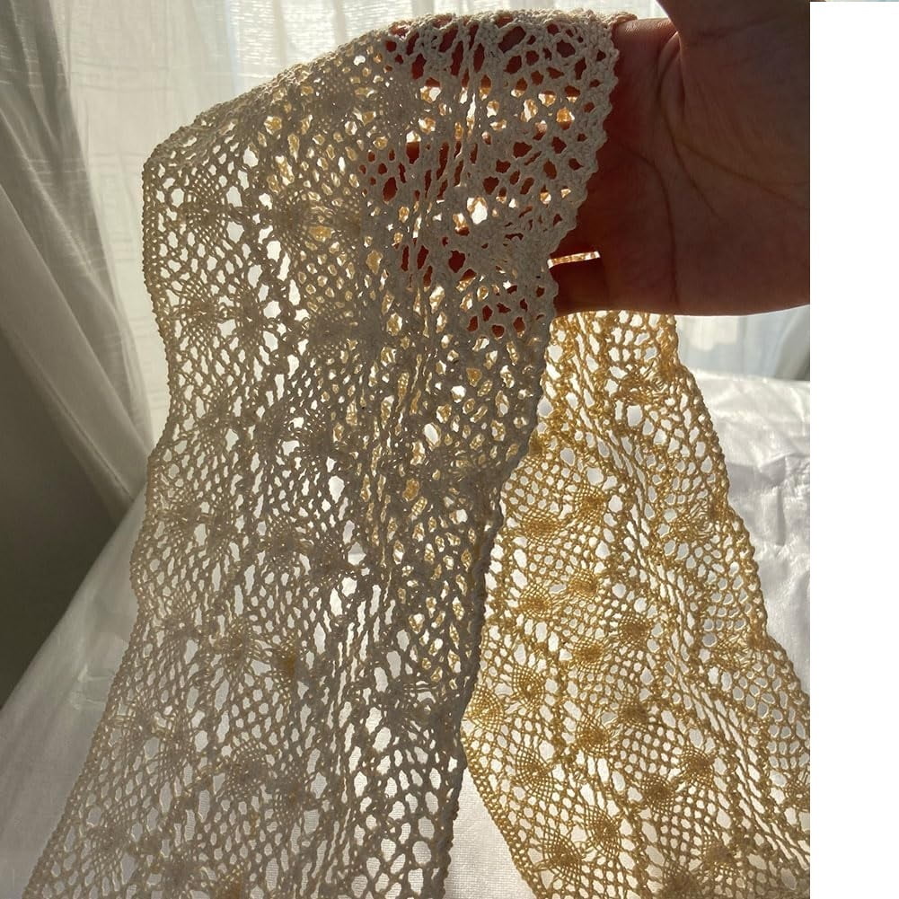 20 Feet Hollow Out Lace Trim Fabric 6.3 Inch Width Crochet Lace Ribbon ...