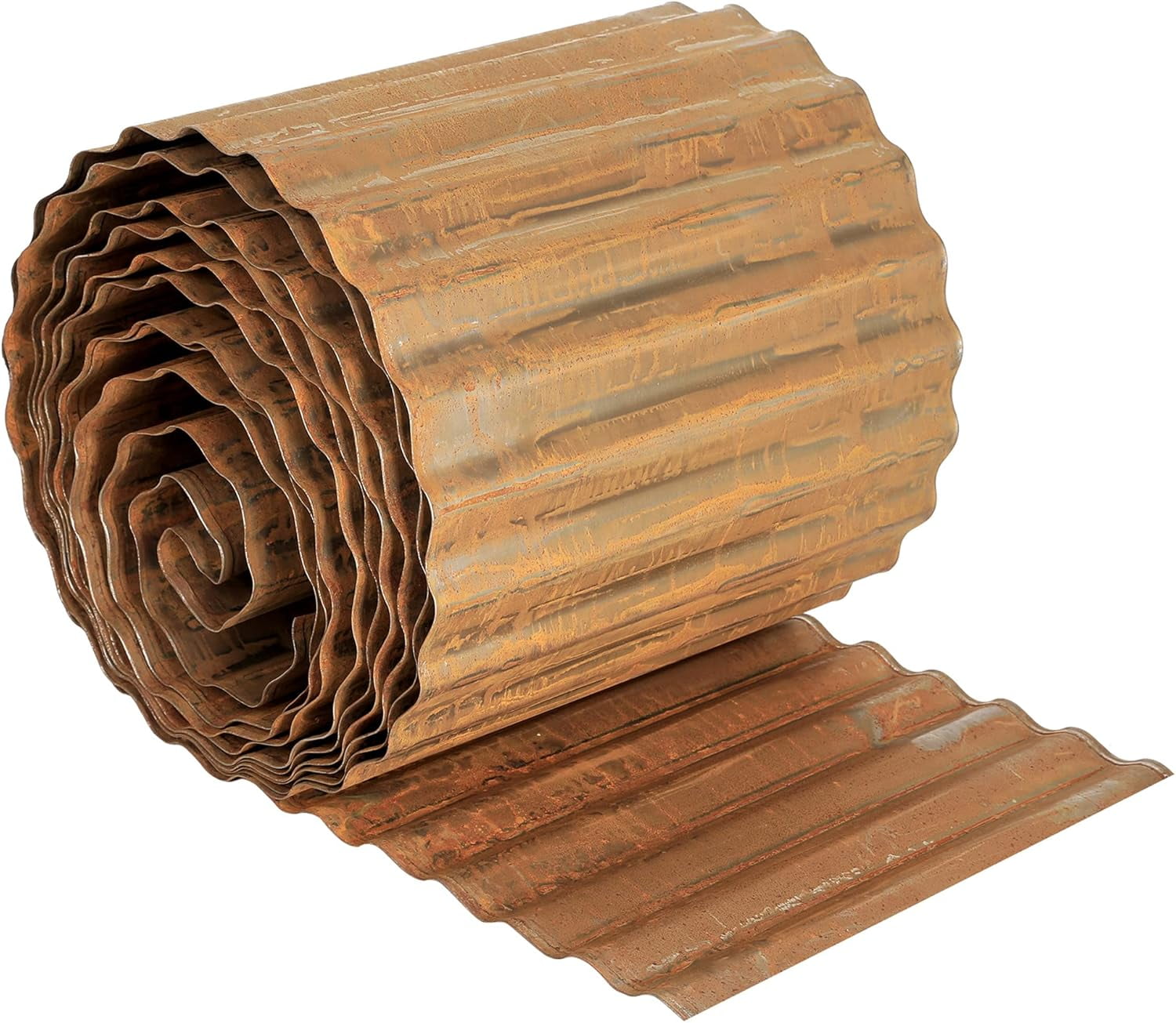 20 Feet Pre-Rusted Corrugated Garden Edging - 10" H. Sturdy Steel ...