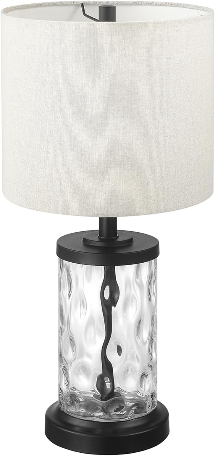 20" Fillable Watered Glass Table Lamp, Oil-Rubbed Bronze Base, Beige ...