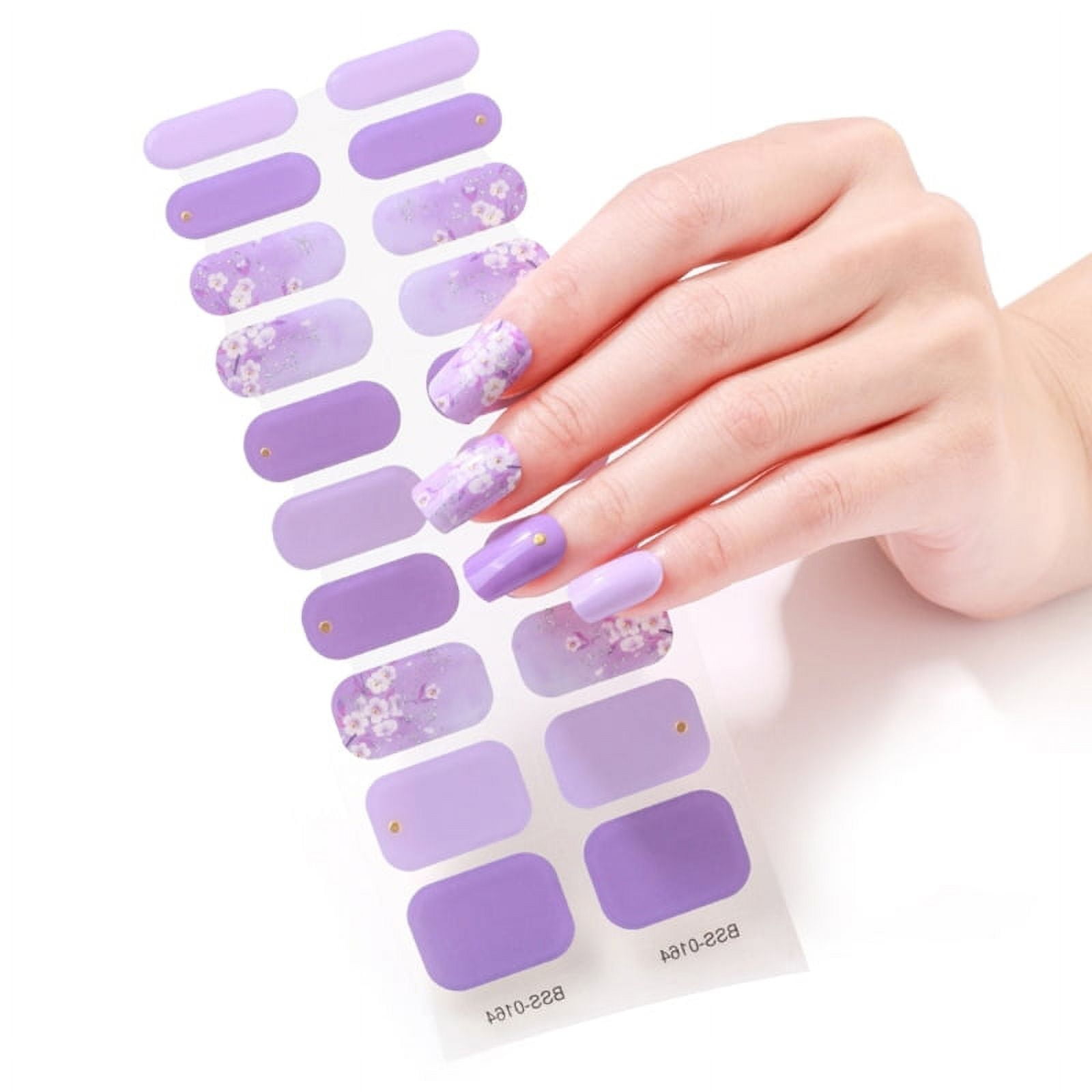 20 Finger Full Wraps Stickers Self-Adhesive Nail Strips Nail Decals ...
