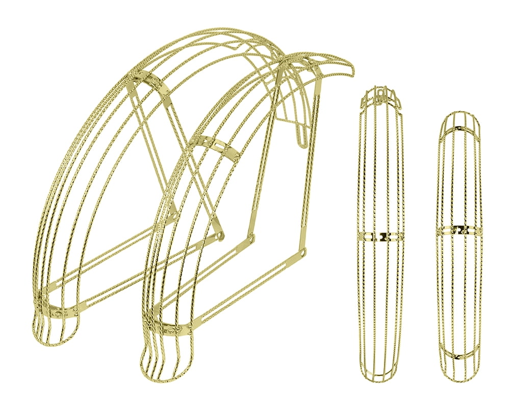 20 Flared Twisted Adjustable Fender W/4 Braces Set Gold. - Walmart.com