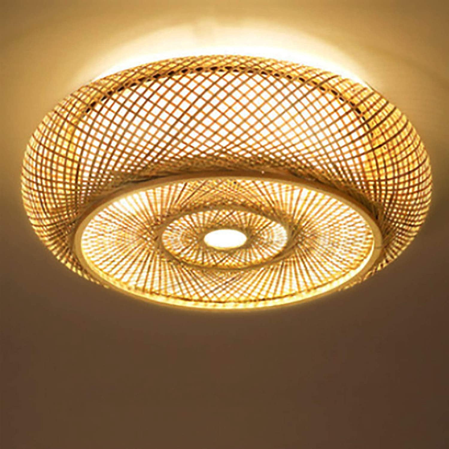 20" Flush Mount Ceiling Light Fixture Boho Rattan Ceiling Light Fixture ...