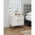 20" Fluted Nightstand with 2 Storage Drawers, Modern Bedside Accent ...
