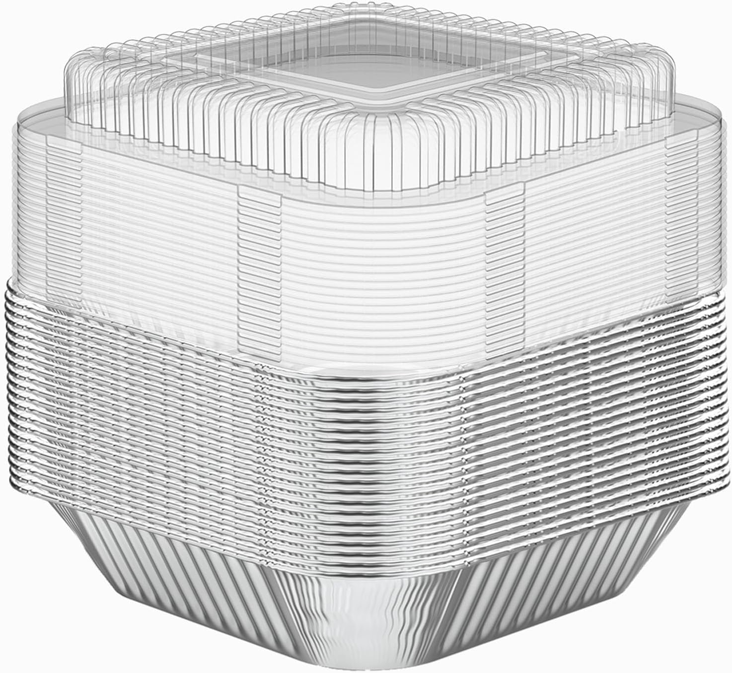 20 Foil Pans with 8 Inch Disposable Tin Foil Baking Pans Meal Prep for ...