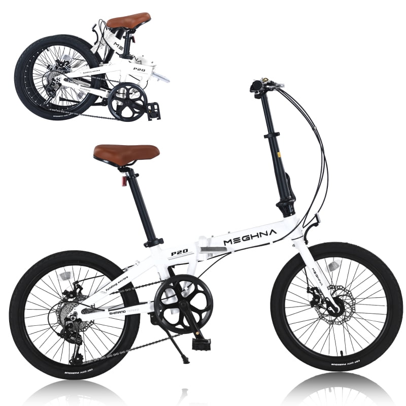 20" Folding City Bike, Lightweight Aluminum Frame, 7-Speed Folding Bike ...
