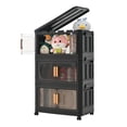 20" Folding Storage Cabinet with Wheels, 3-Tier Collapsible Plastic ...